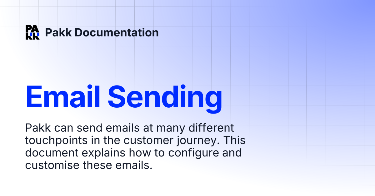 Email Sending | Pakk Documentation