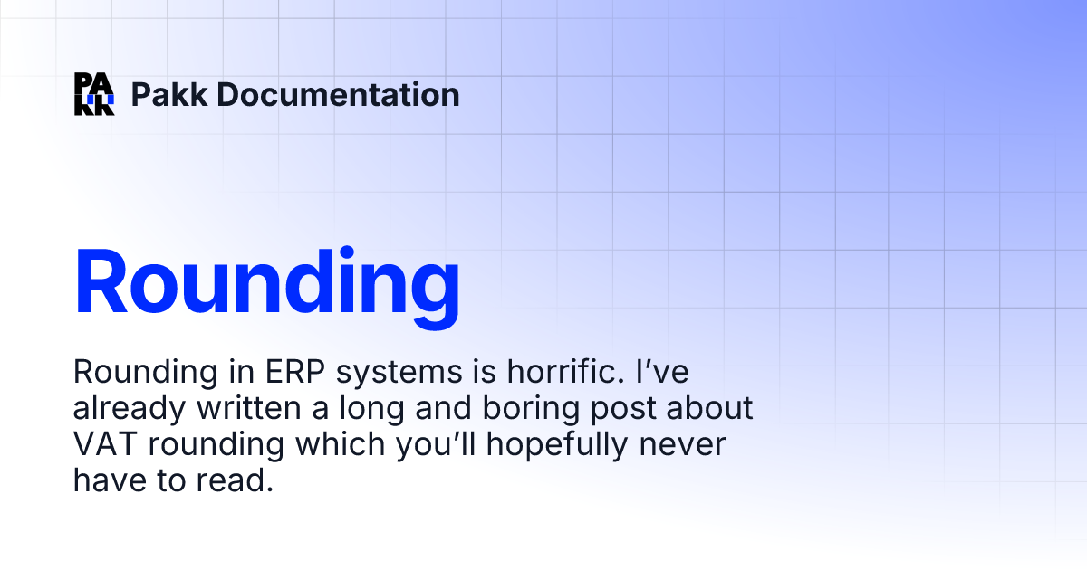 Rounding | Pakk Documentation