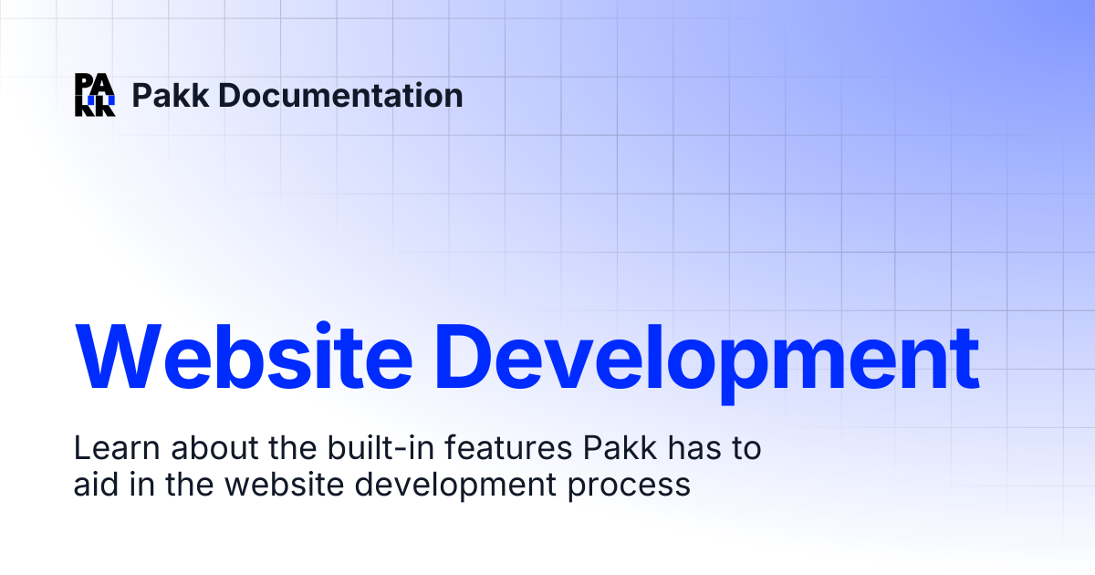 Website Development | Pakk Documentation